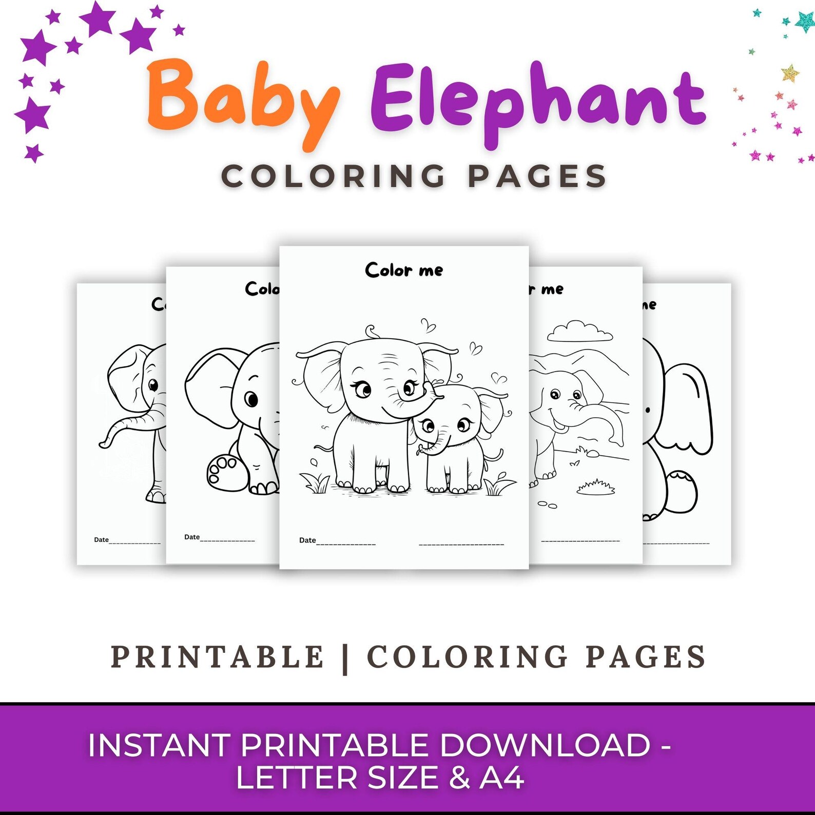 15 Elephant Coloring Page - Animal Coloring Page, Elephant Coloring ...