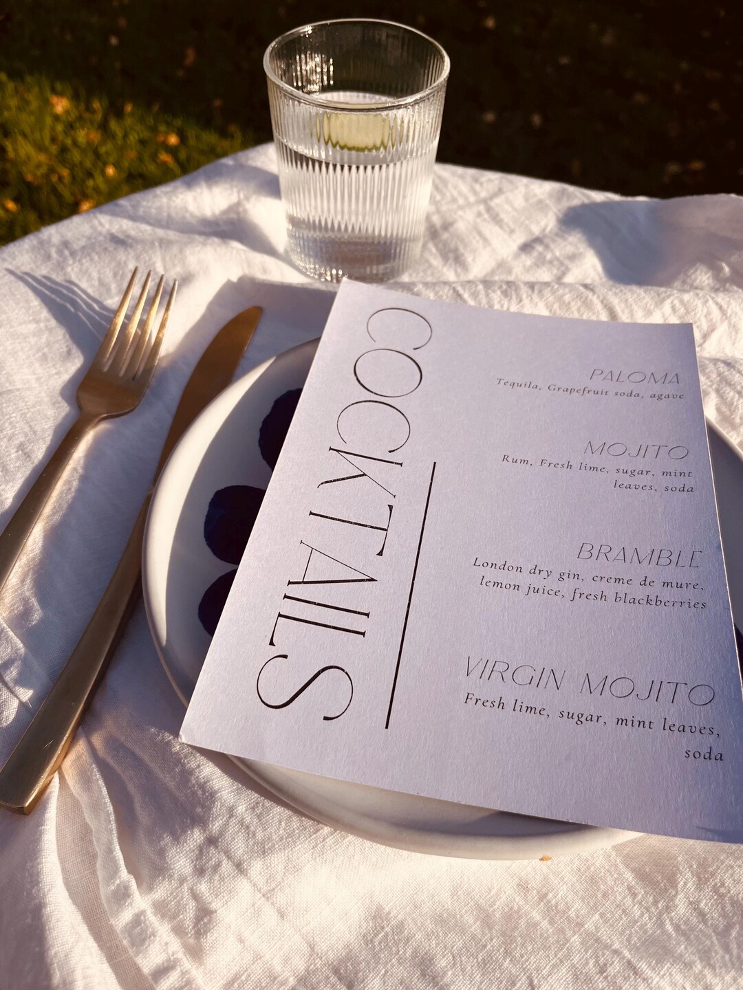Minimalist Cocktail Menu Party Celebration Wedding - Etsy
