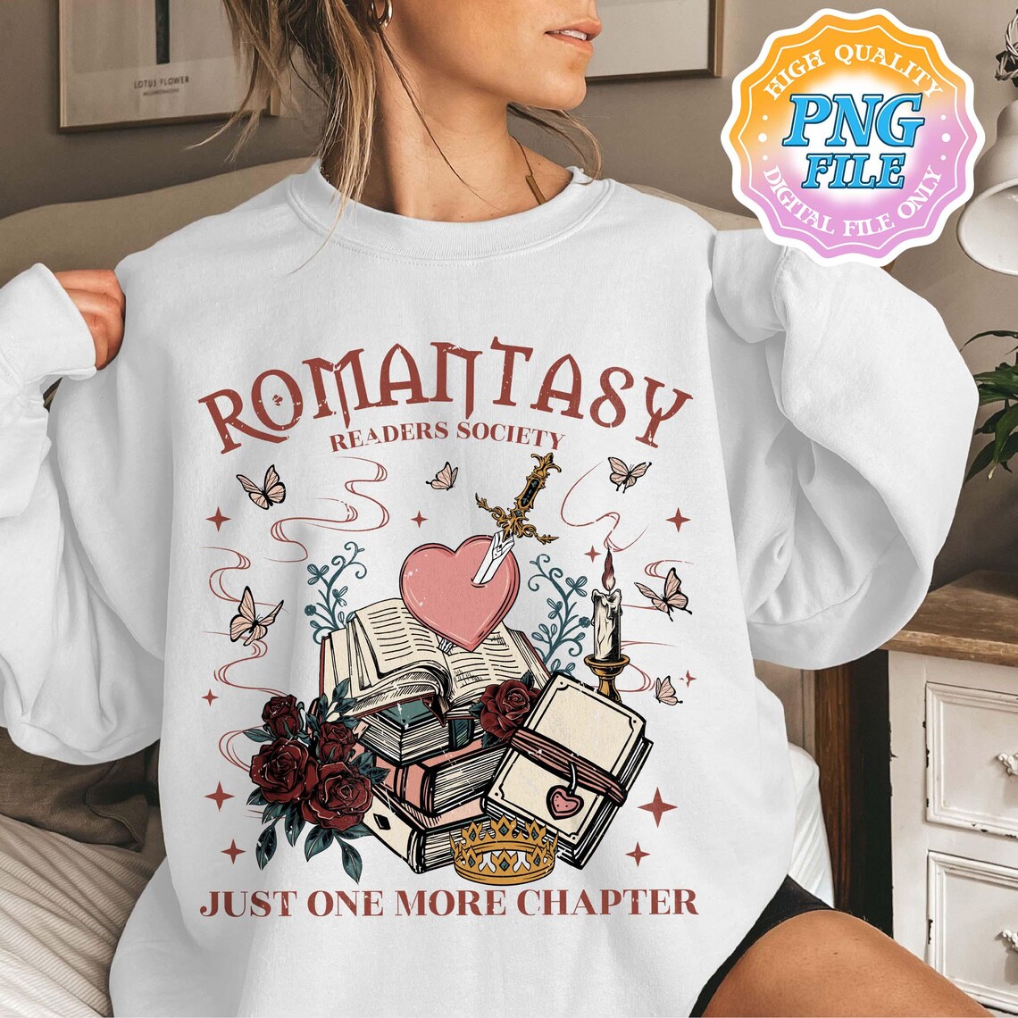 Romantasy Readers Society Digital Download PNG, Book Lover Club PNG ...