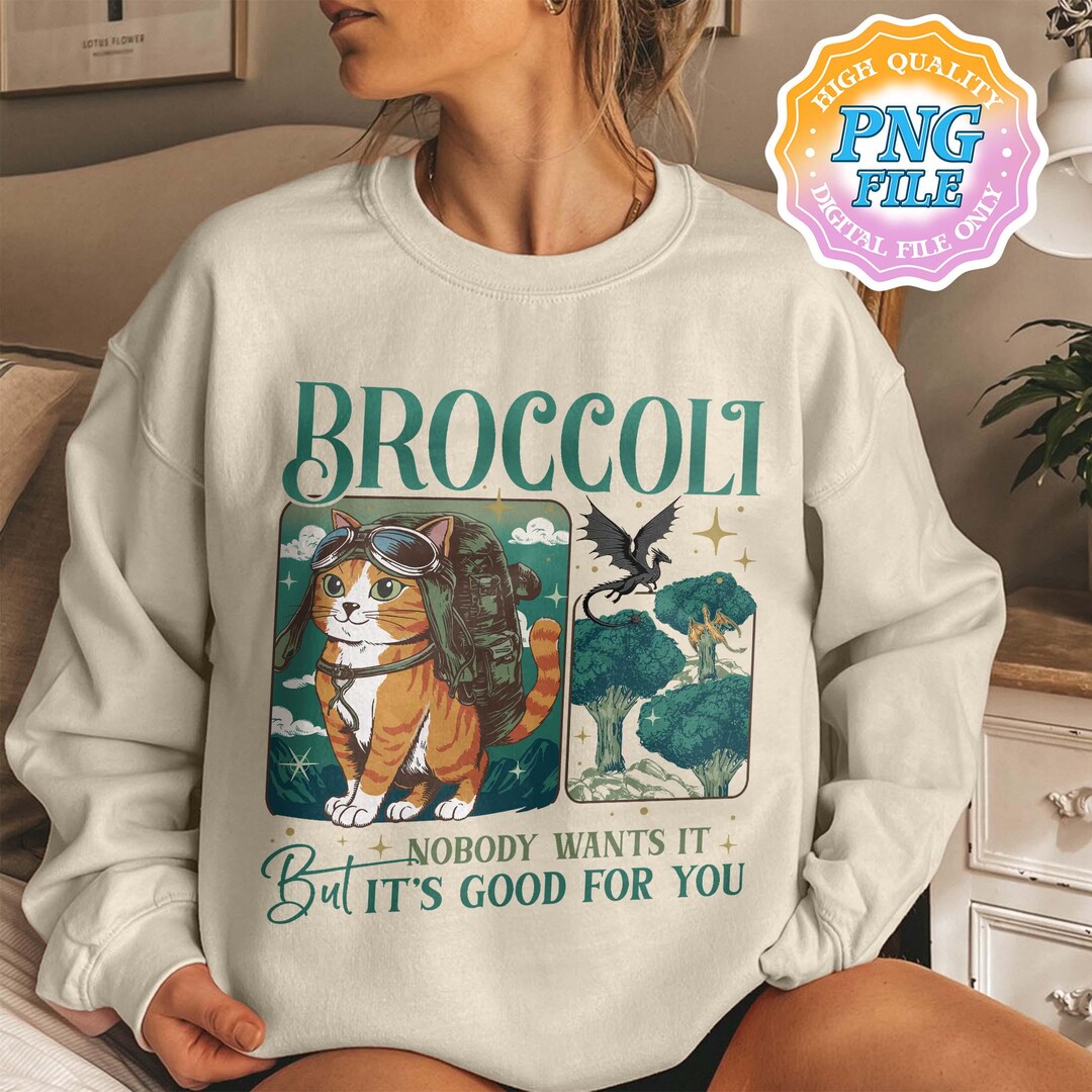 Onyx Storm Broccoli Cat PNG Digital Download, Fourth Wing Digital ...