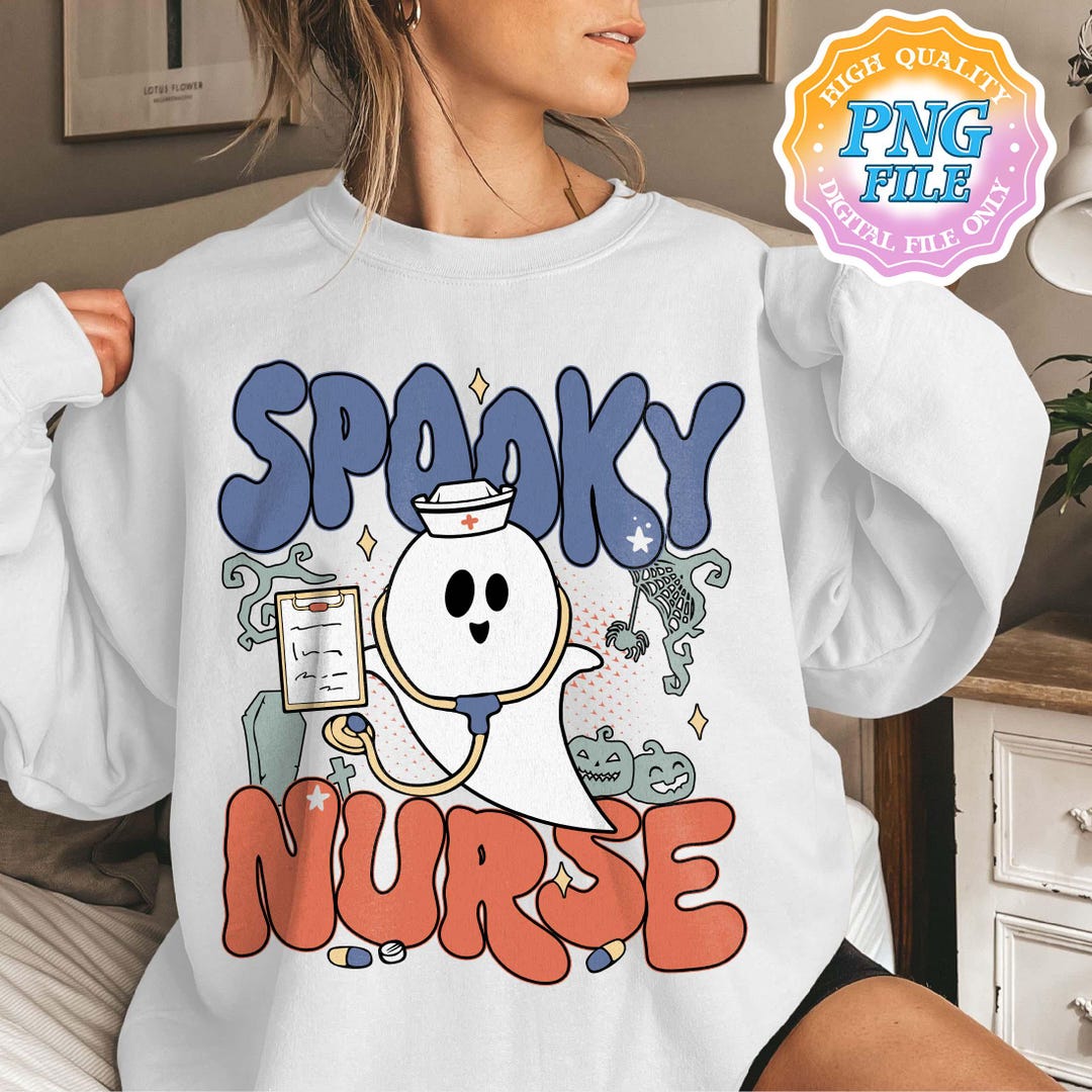 Spooky Nurse PNG, Nurse With Bow Fall PNG, Halloween Shirt Design ...