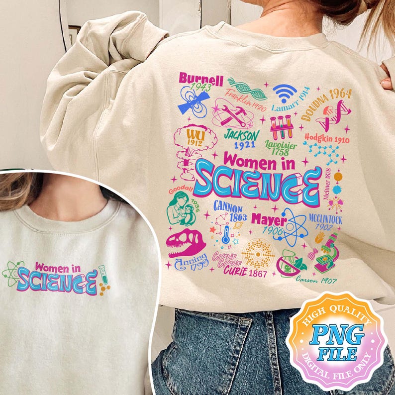 Woman in Science PNG Digital Download, Science PNG Clipart, Preppy ...