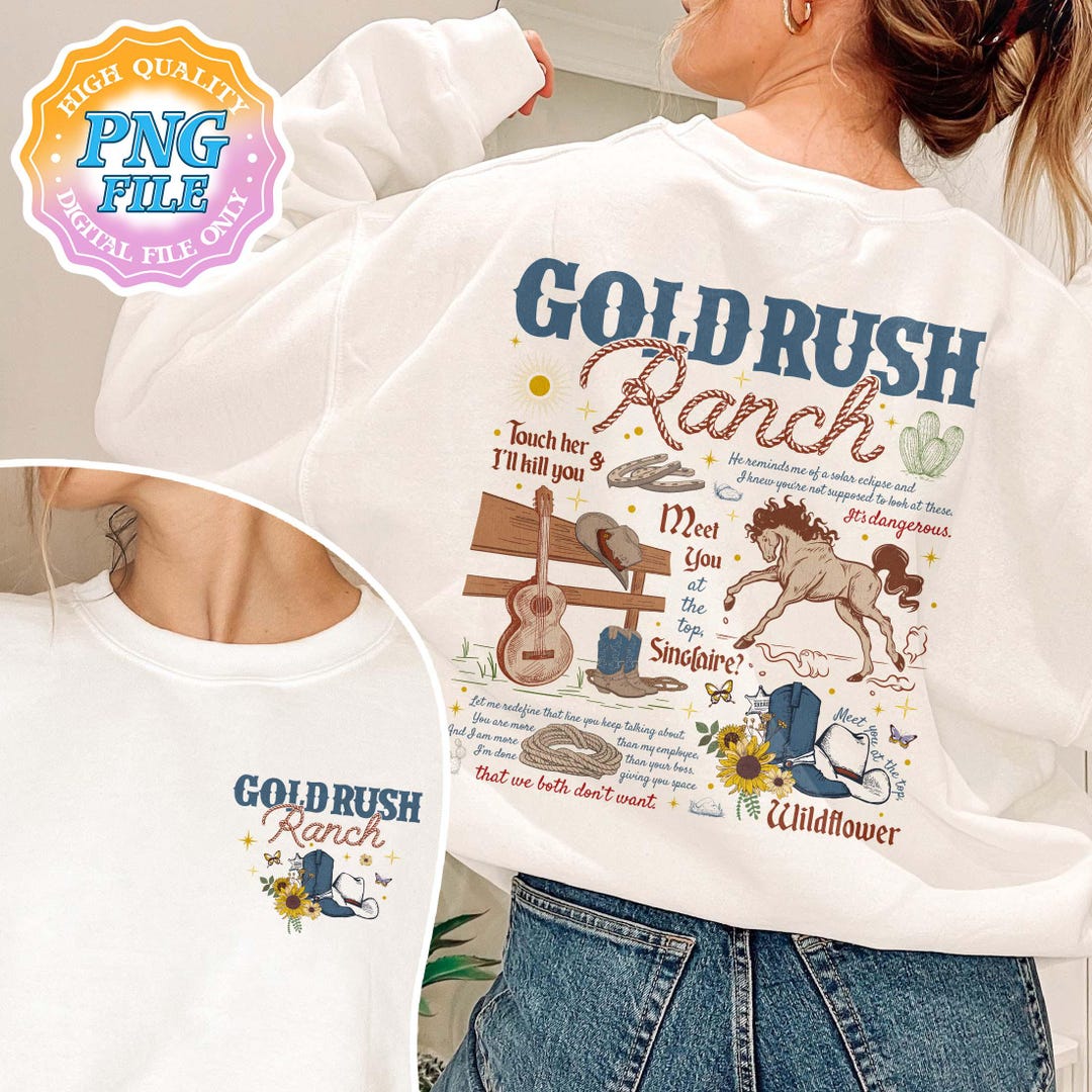 Gold Rush Ranch PNG Digital Download, Western Graphic PNG Design ...