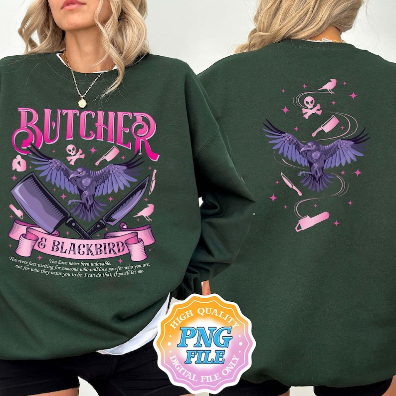 Butcher Blackbird PNG Digital Download, Dark Romance Apparel, Brynne ...
