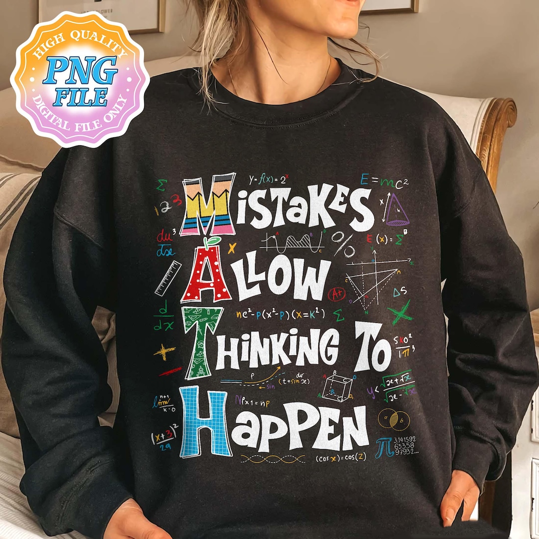 Mistakes Allow Thinking to Happen Math PNG Digital Download, Math ...