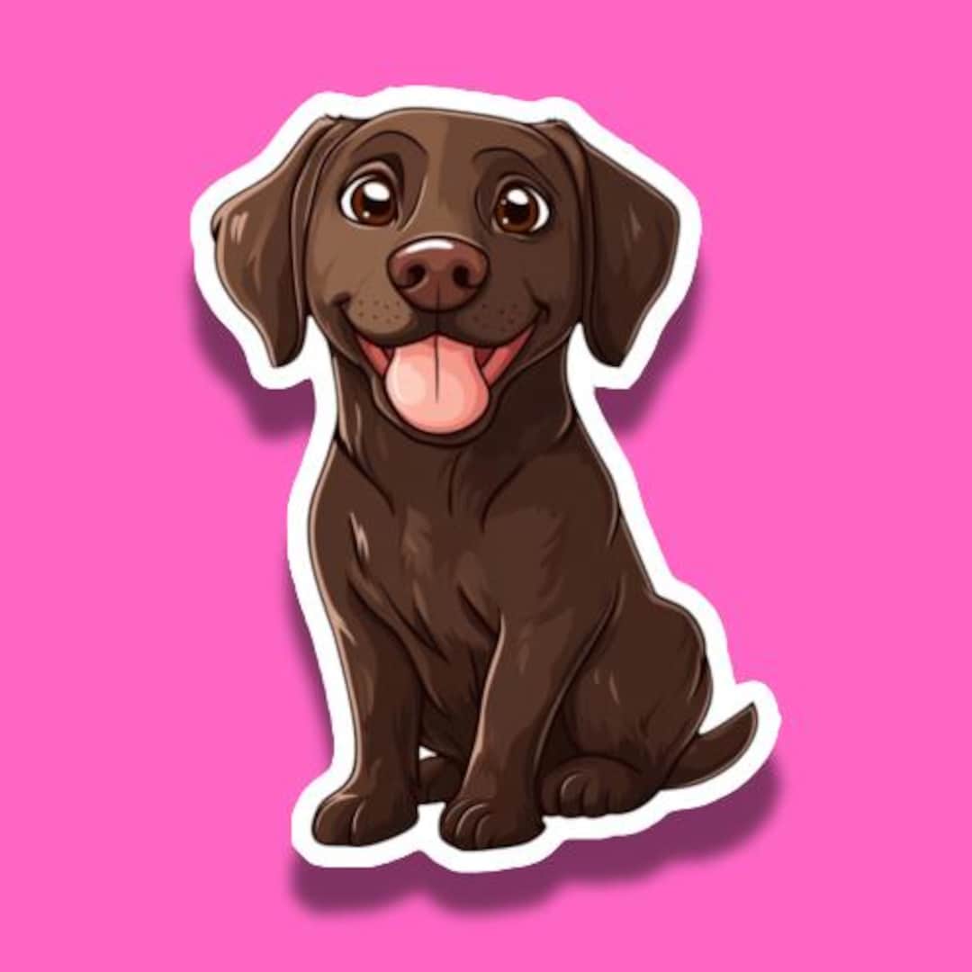 Cute Chocolate Labrador Retriever Sticker Cute Dog Sticker for Dog ...
