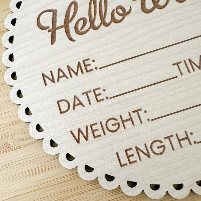 Hello World Baby Sign SVG Laser Ready File - Etsy