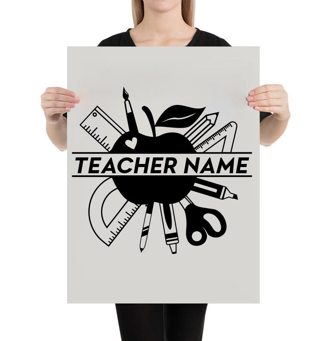 Custom Teacher SVG, Teacher Name PNG, Cricut Files for Teacher Shirts ...