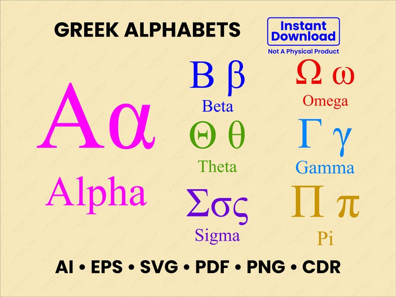 Greek Alphabet SVG Files, Greek Letters Clipart, Sorority Font SVG ...