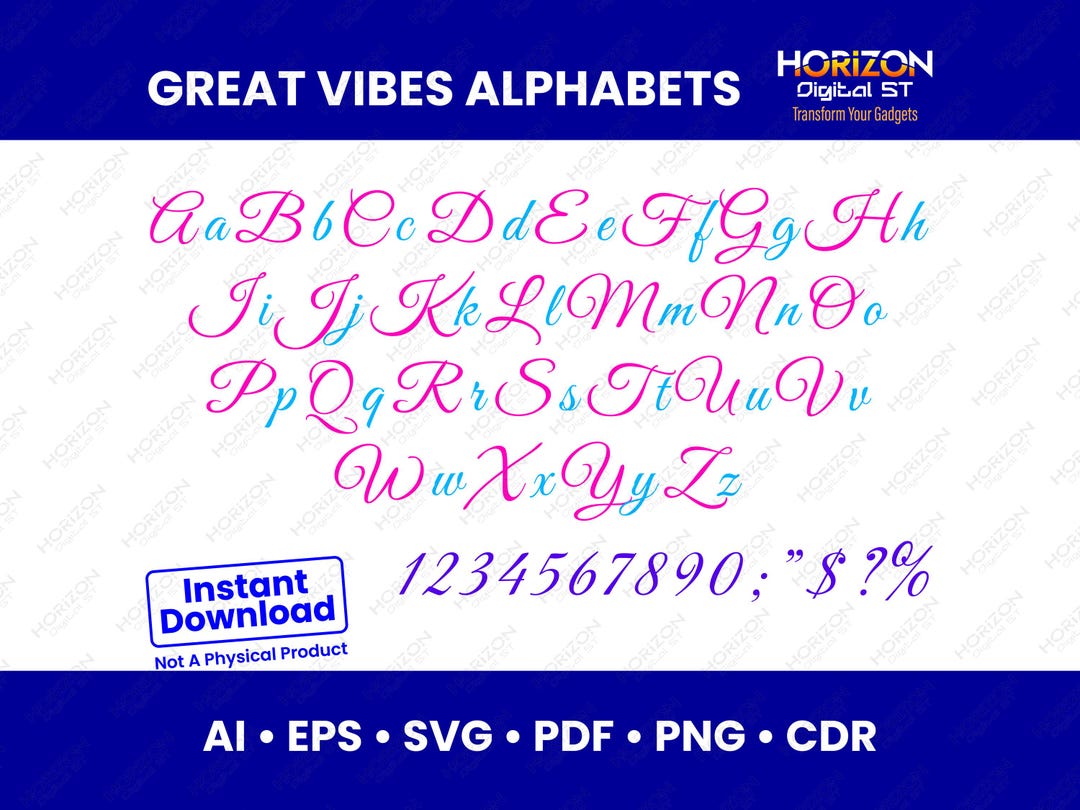 Great Vibes Font SVG, Calligraphy Script Svg, Great Vibes Font SVG, Dxf ...