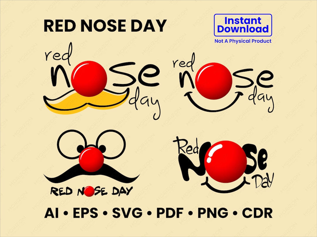 Red Nose Day SVG Bundle | Funny Red Nose Clipart | Red Nose Day 2025 ...