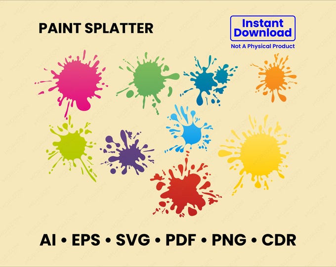Paint Splatter SVG, Bundle, Paint Svg, Clipart, Vector, Ink Splatter ...
