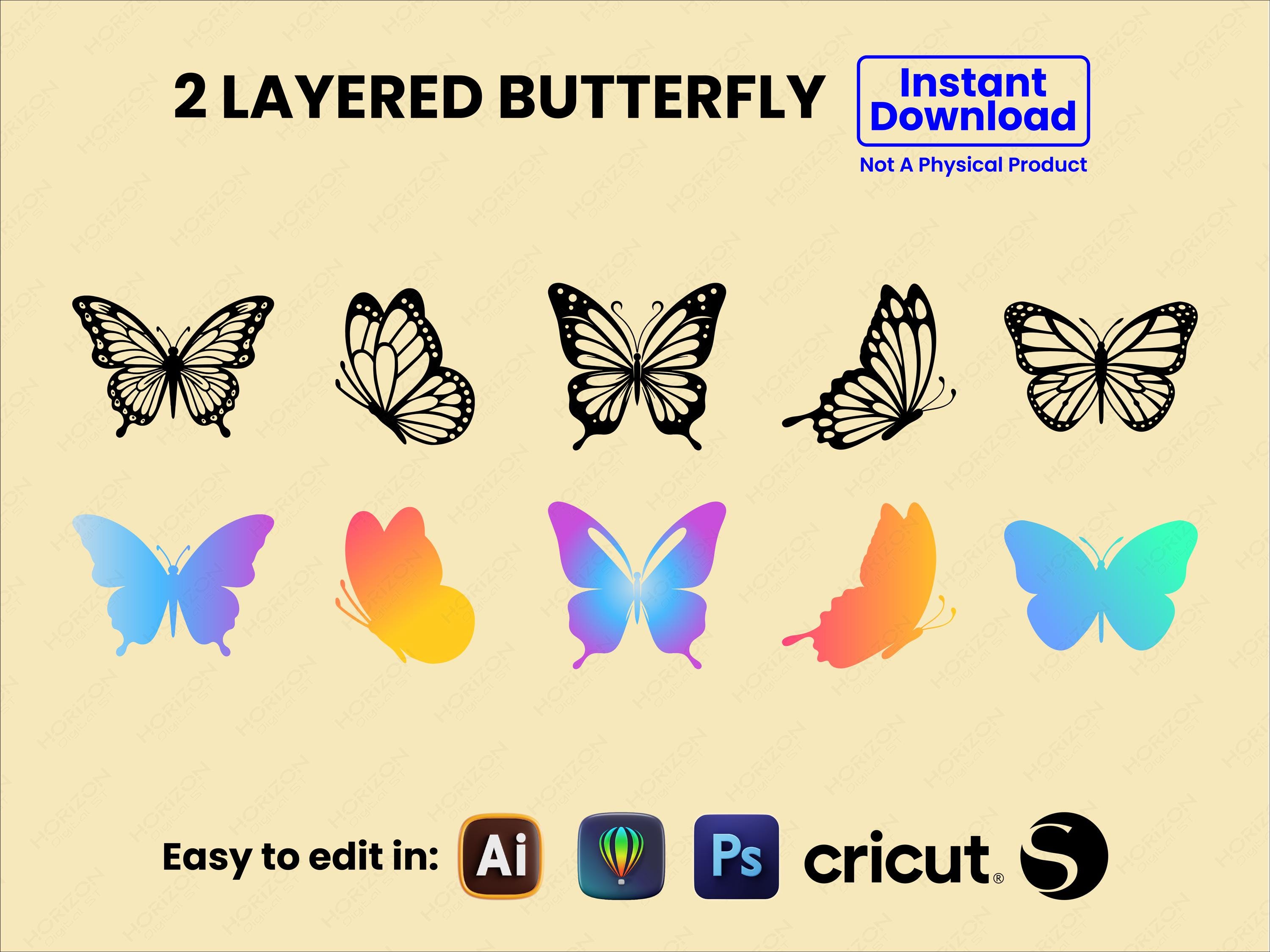 Butterfly SVG Bundle, Layered Butterfly Svg, Butterfly Clipart for ...