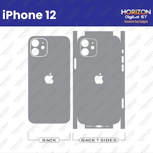 IPhone 12 Skin Template Full Wrap SVG, Eps, AI, PDF, Cricut Silhouette ...