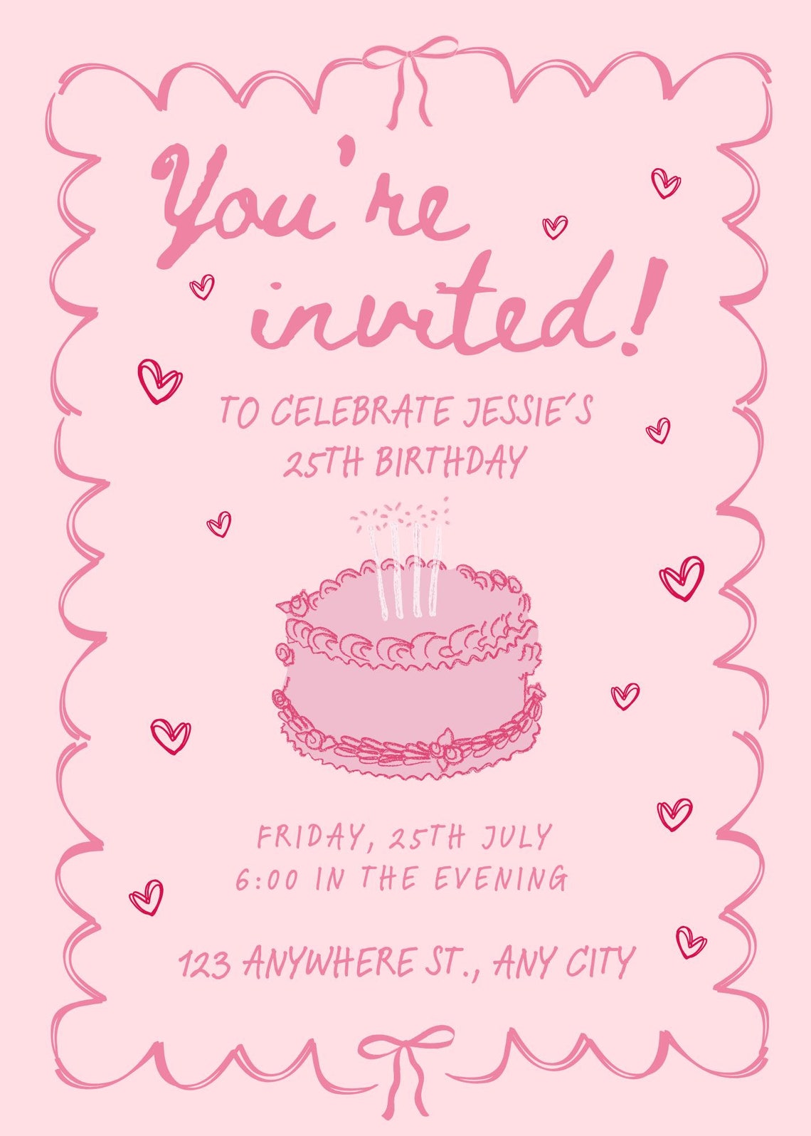 Trendy Birthday Invite Template - Etsy