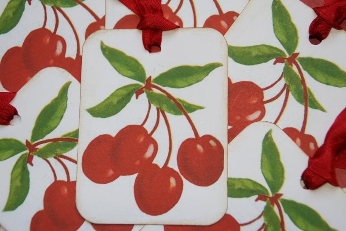 Fresh Picked Cherries Gift Tags - Etsy