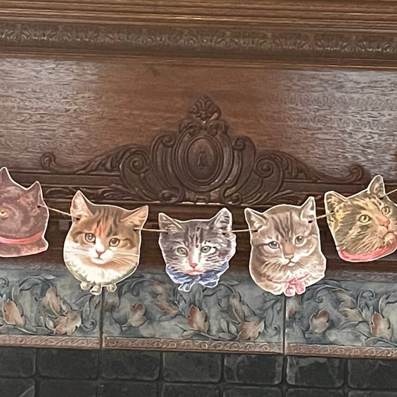 Antique Cat Banner - Etsy