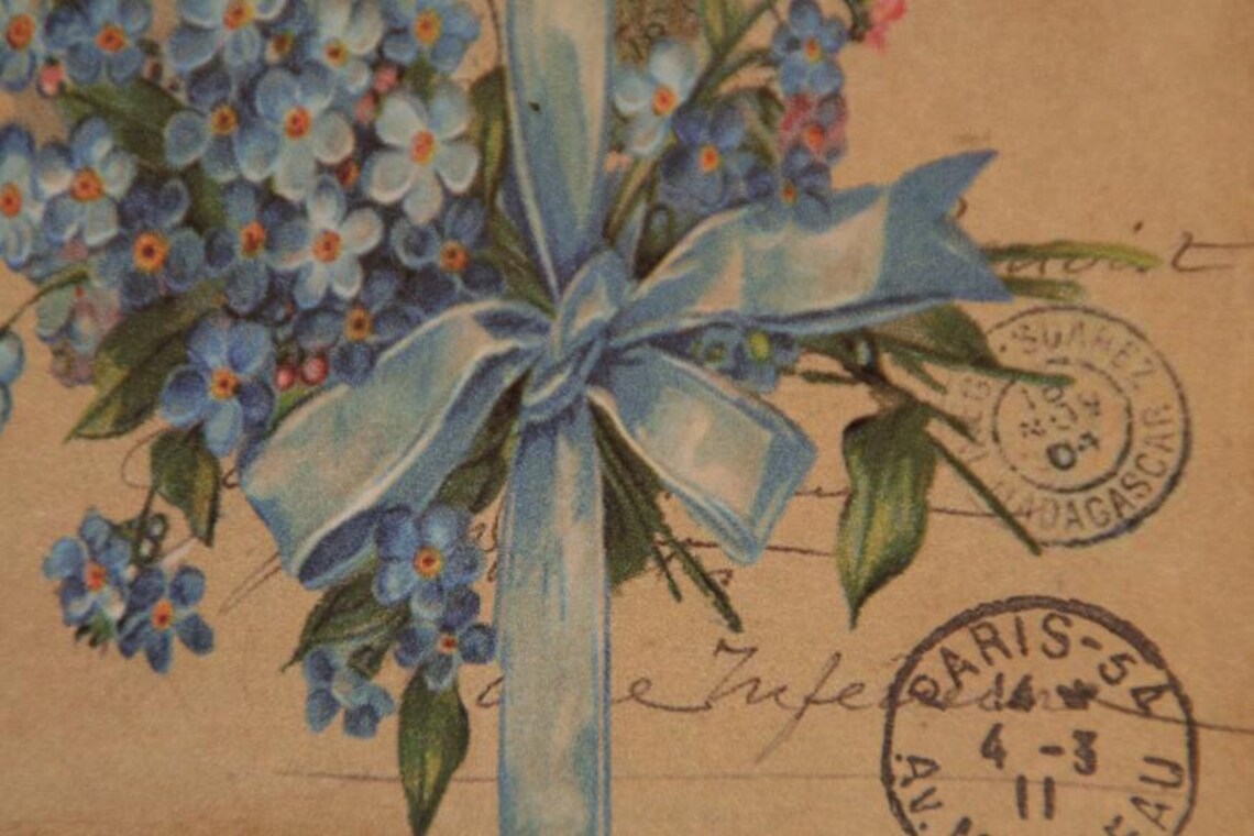 Forget Me Not Paris Postcards Tags - Etsy