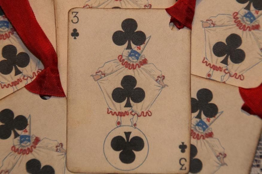 Vintage Playing Card 3 of Clubs Clown Gift Tags - Etsy