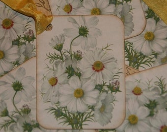Daisy Flower Tags Round Gift Tags Set of 10 - Etsy