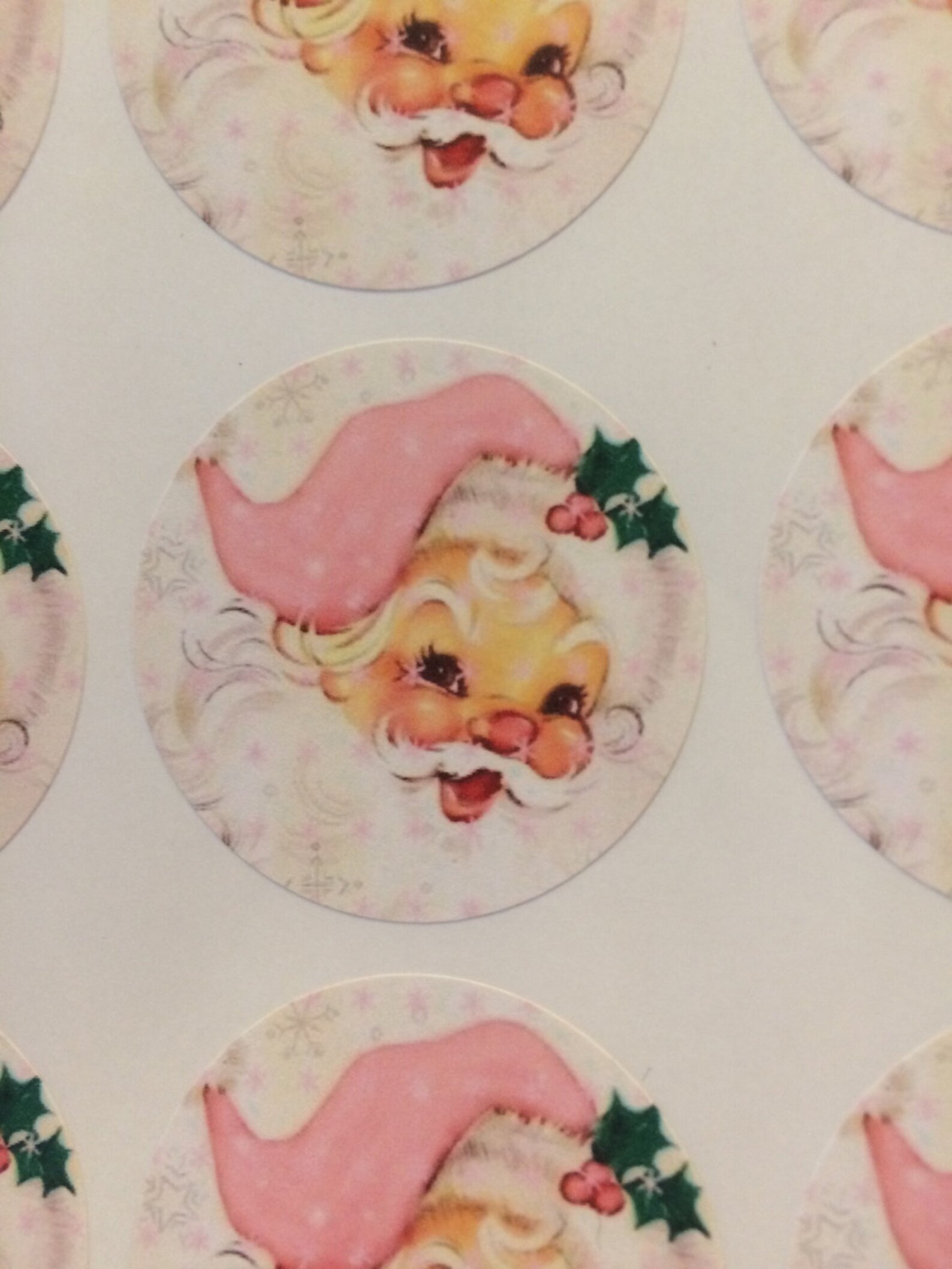 Santa Christmas Stickers Christmas Envelope Seals Vintage - Etsy