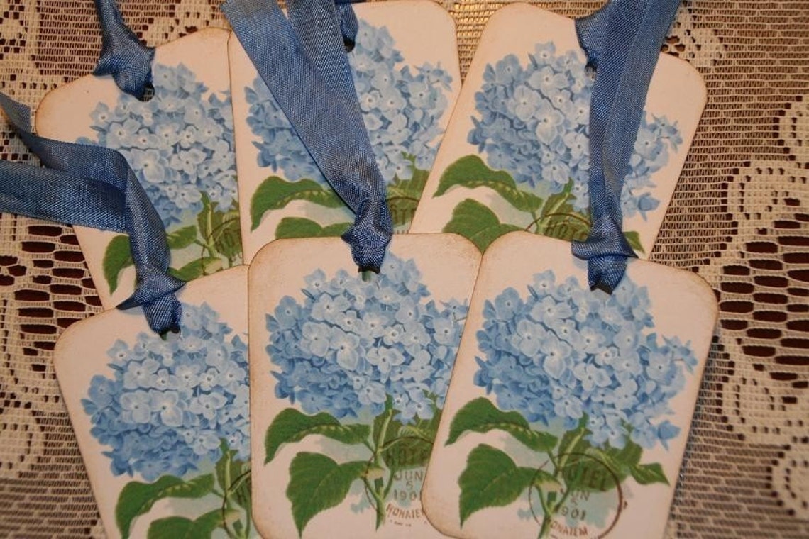 Blue Hydrangea Gift Tags | Etsy