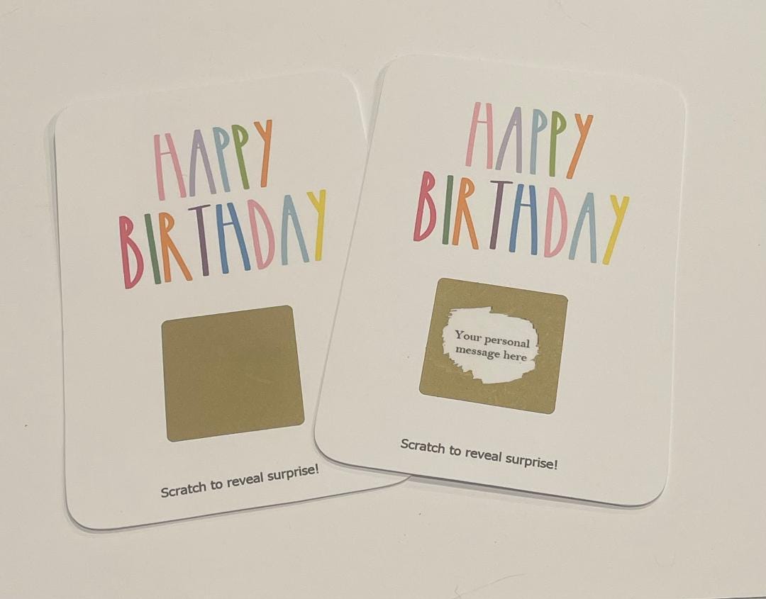 Happy Birthday Scratch off Card, Personalized Scratch Birthday Card ...