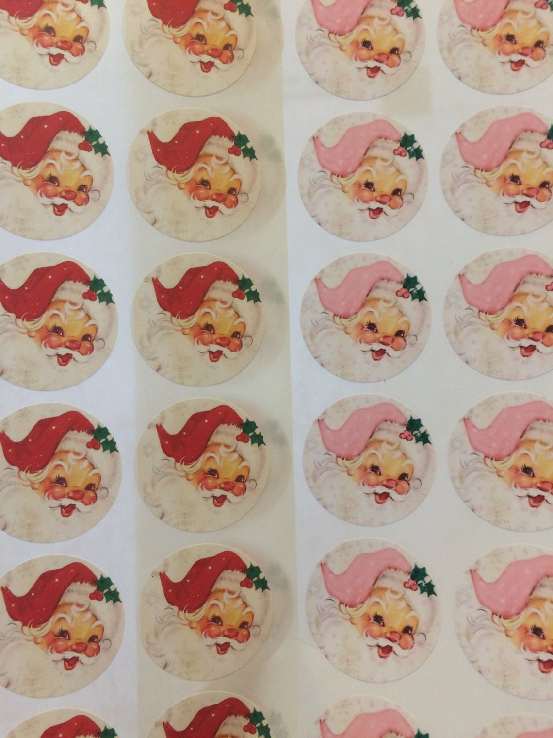 Santa Christmas Stickers Christmas Envelope Seals Vintage - Etsy