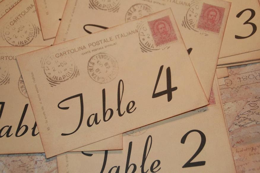 Wedding Table Number Cards Italian Wedding Vintage Postcard - Etsy
