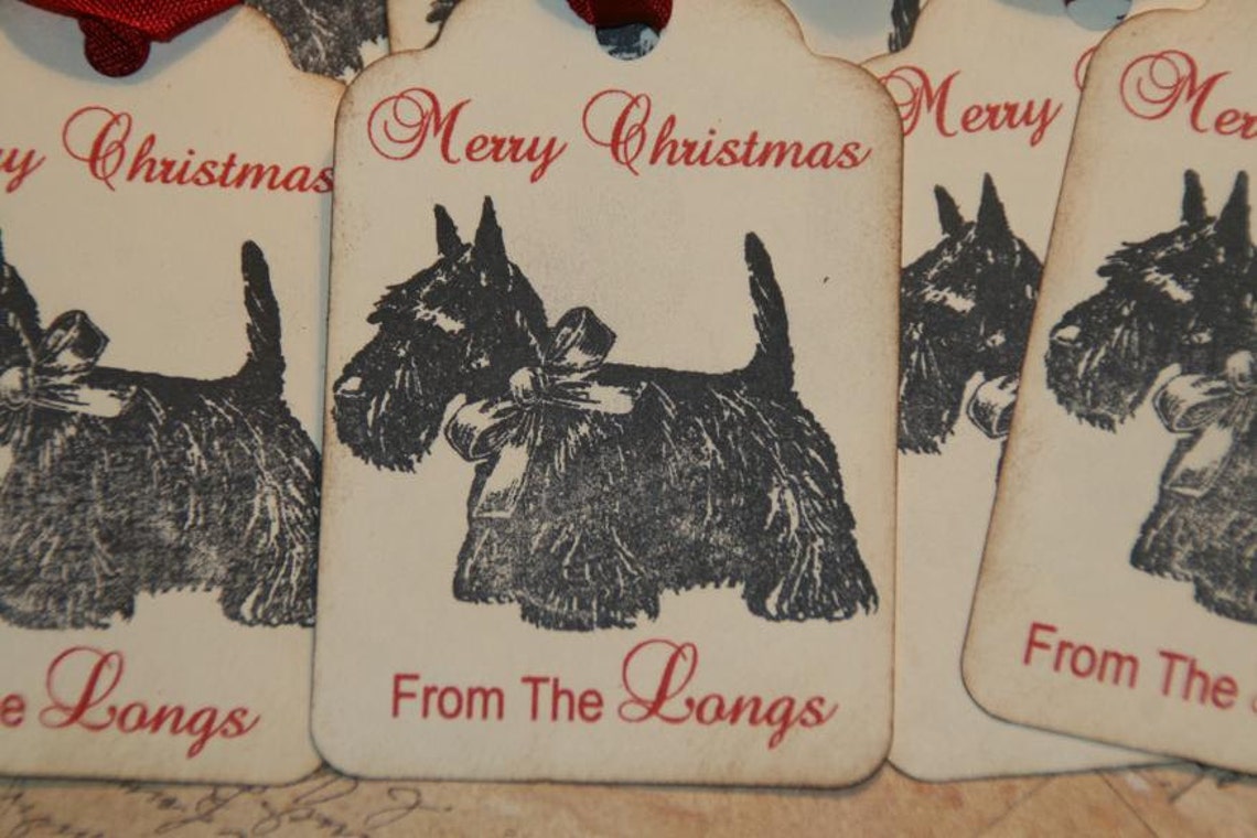 Scottie Dog Christmas Tags Personalized Christmas Tags Merry Christmas ...