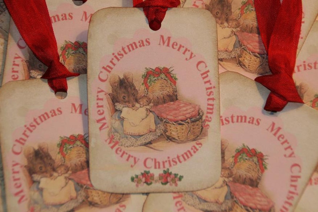 Christmas Mice Tags, Christmas Gift Tags, Merry Christmas Tags, Beatrix ...