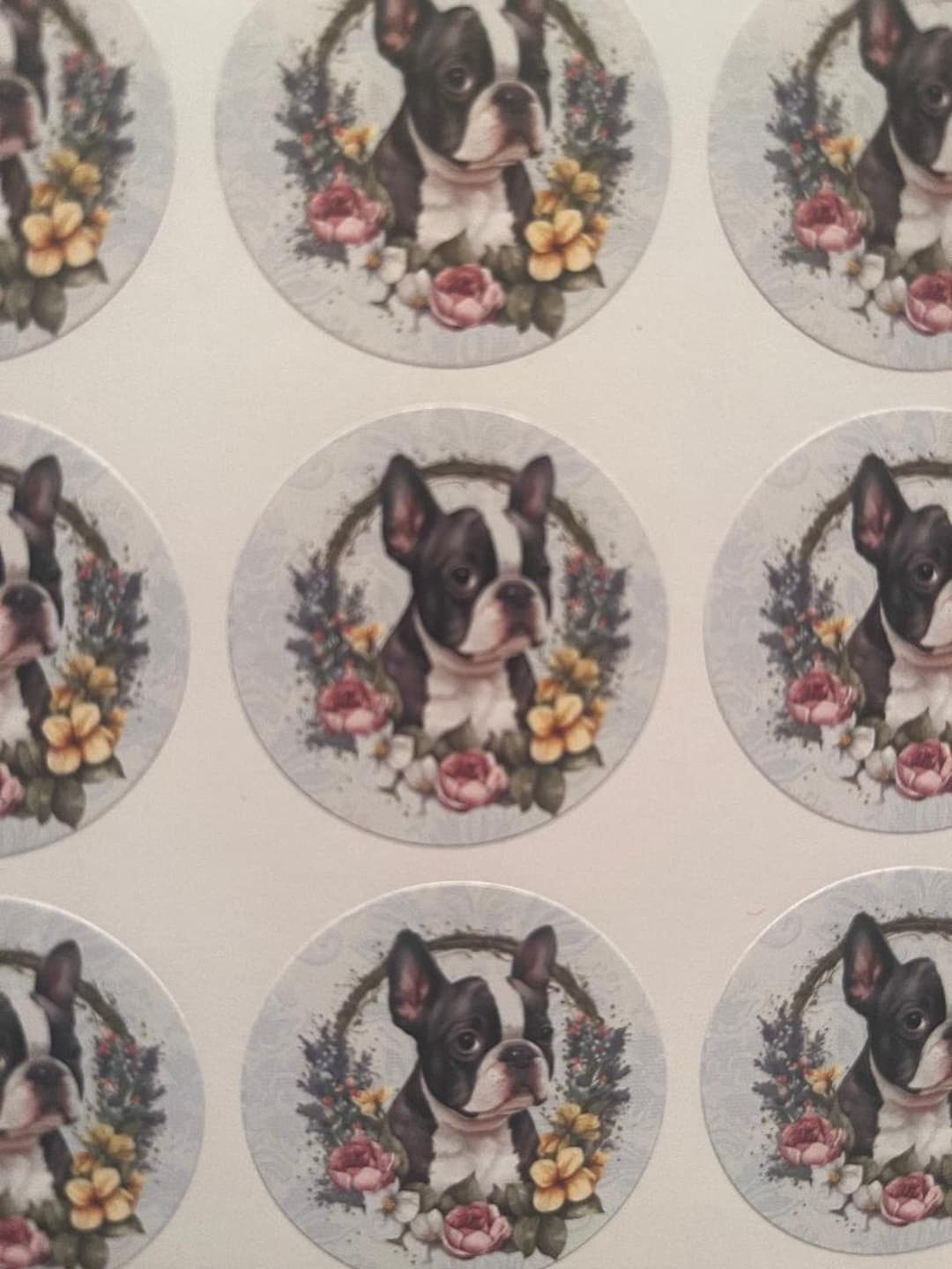 Boston Terrier Stickers, Black and White Boston Terrier Dog, Labels ...