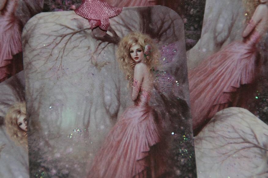 Pink Glitter Fantasy Fairy Gift Tags | Etsy