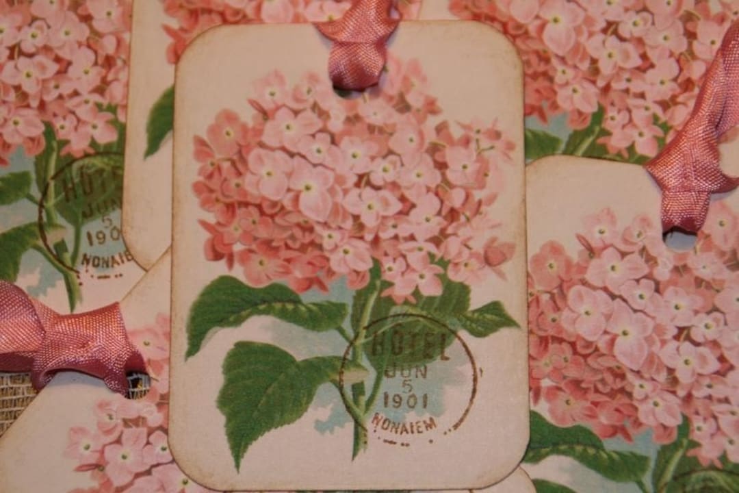 Pink Hydrangea Gift Tags - Etsy