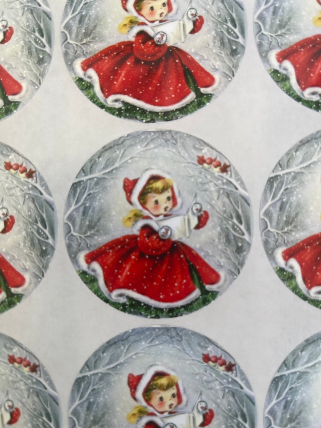 Christmas Stickers, Envelope Seals, Card Seals Christmas Labels Retro ...