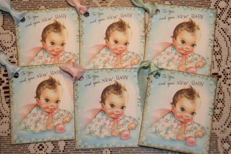 For the New Baby Gift Tags Baby Shower Favor Tags - Etsy