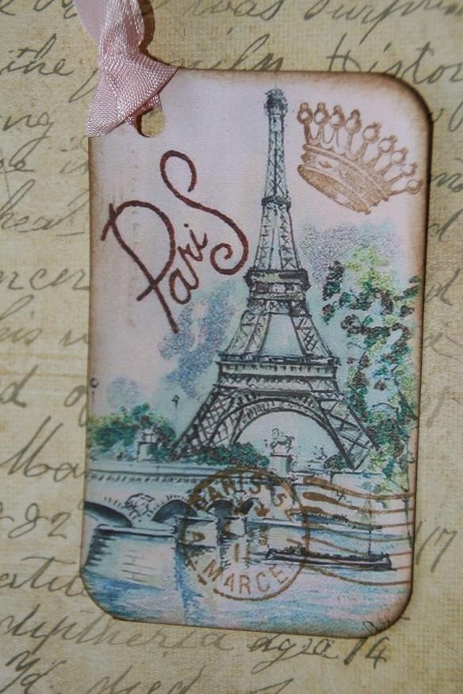 Meet Me in Paris at the Eiffel Tower Handmade Gift Tags - Etsy