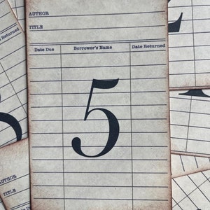 Library Card Wedding Table Numbers, Book Themed Table Cards, Vintage ...