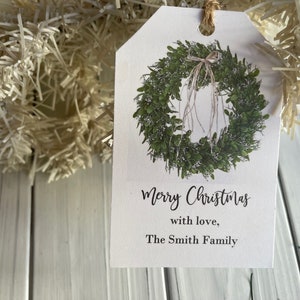 Personalized Gift Tags, Wreath Tags With Jute Ties, Christmas Gift Tags ...