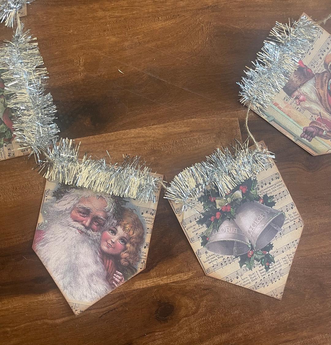 Christmas Banner, Holiday Fireplace Banner, Vintage Christmas Banner ...