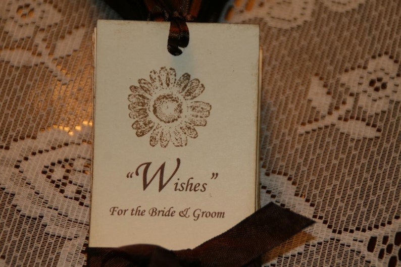 75 Wedding Wish Tree Tags handstamped with Sunflower Flower | Etsy