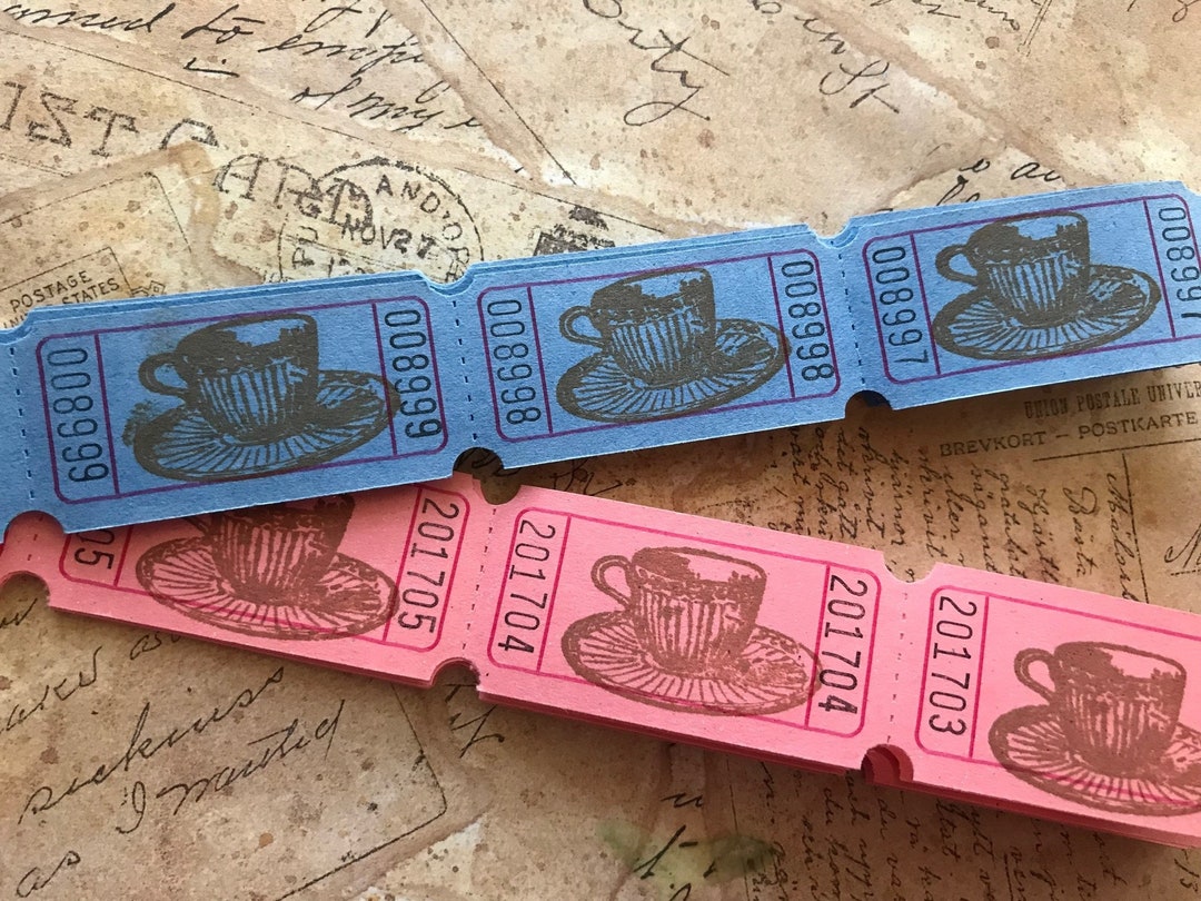 Tea Party Carnival Tickets, Raffle Tickets, Bridal Shower Party, Drink ...
