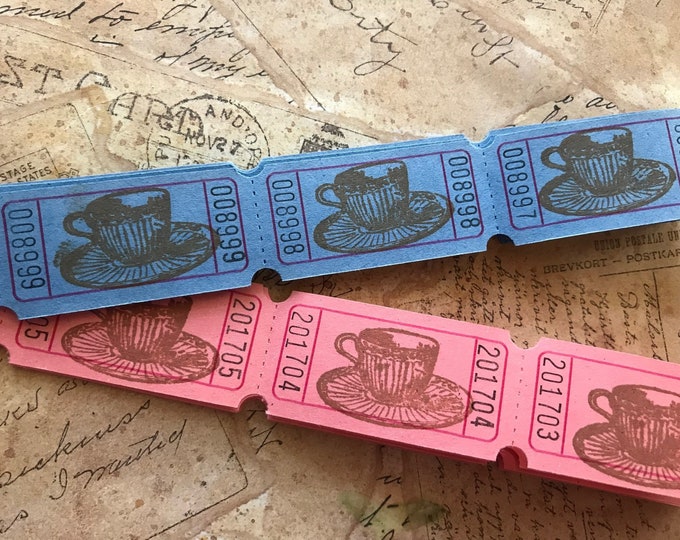 Tea Party Carnival Tickets, Raffle Tickets, Bridal Shower Party, Drink ...