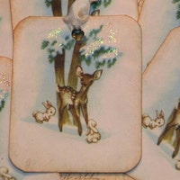 5 Christmas Gift Tags (deer) *FREE Shipping*holiday Tags Christmas Tags ...