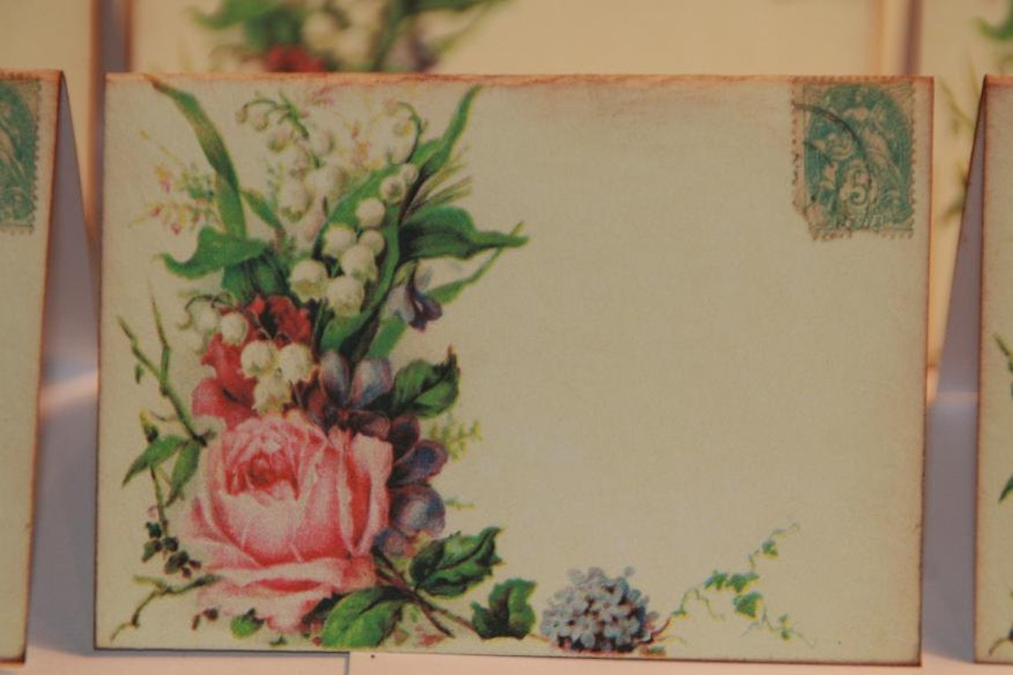 Wedding Place Cards, Vintage Paris Post Cards Placecards, Escort Cards ...