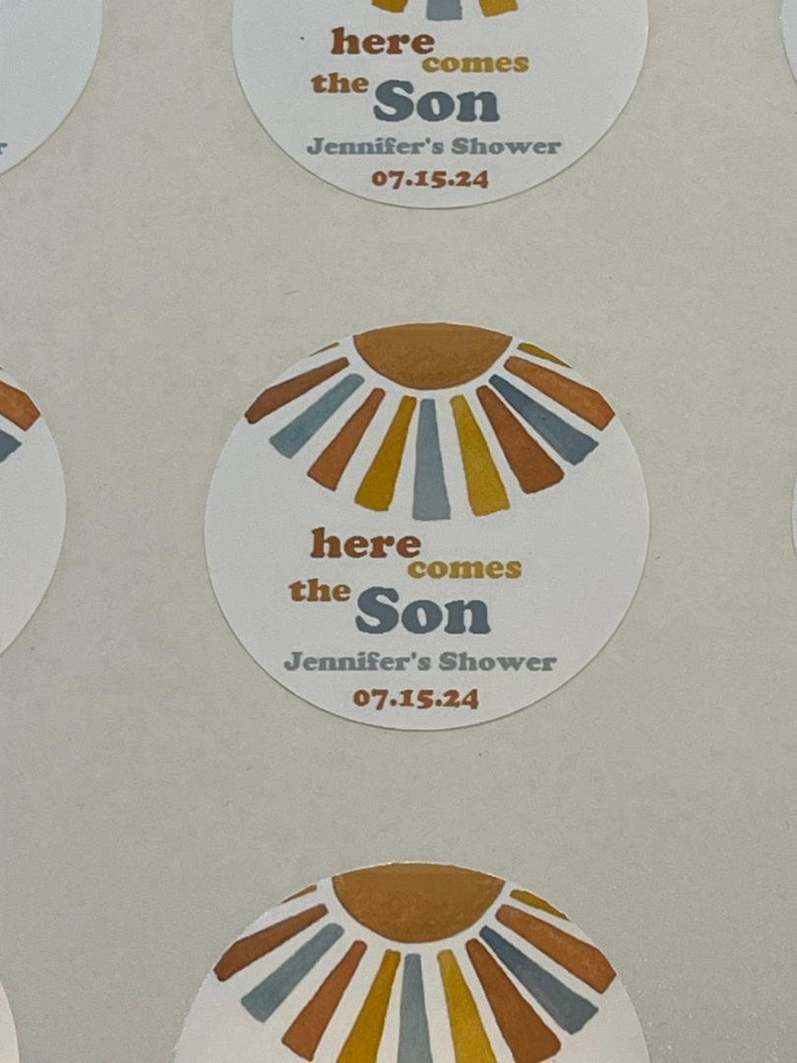 Here Comes the Son Stickers, Baby Shower Labels, Personalized Favor ...