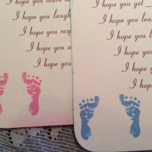 Baby Wishes Cards, Baby Feet Dear Baby Cards, Baby Shower Game Activity ...