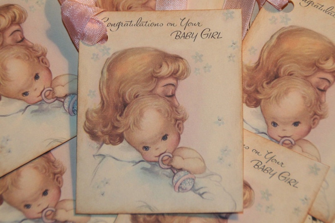 Congratulations on Your Baby Girl Gift Tags - Baby Shower Tags - New ...