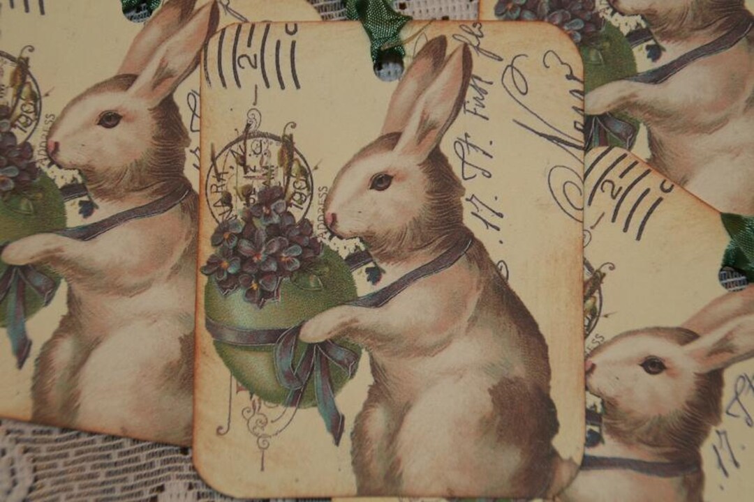 Spring Easter Bunny Gift Tags - Etsy