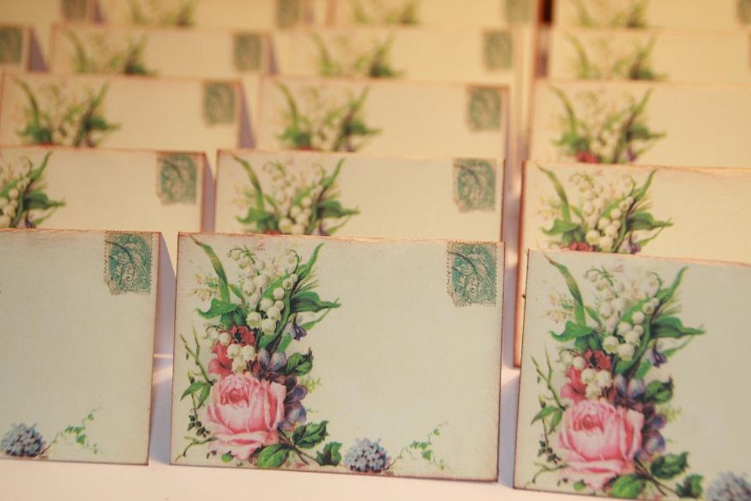 Wedding Place Cards, Vintage Paris Post Cards Placecards, Escort Cards ...